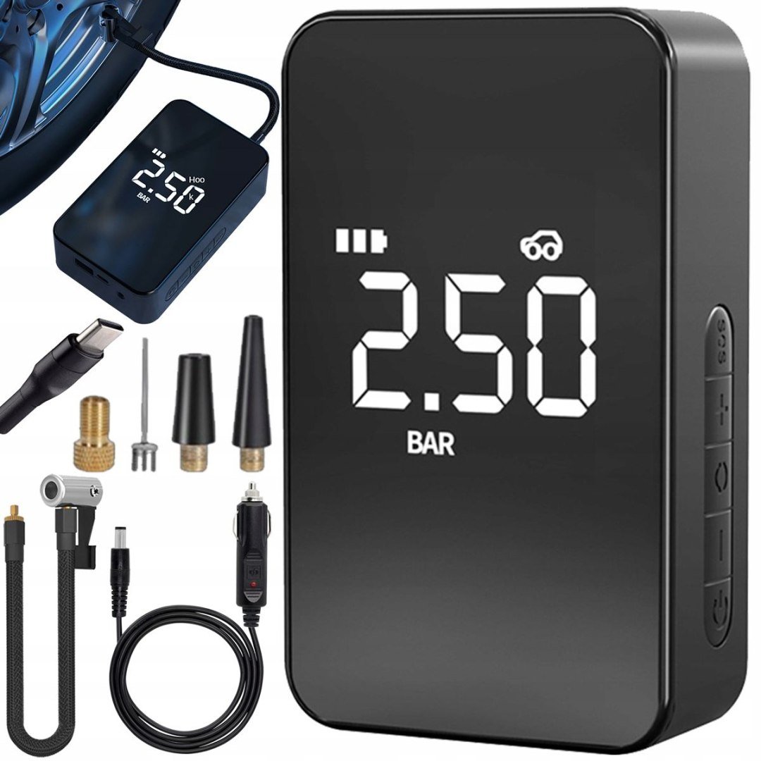 Bezprzewodowa Pompka Elektryczna Kompresor Samochodowy Rowerowy ...