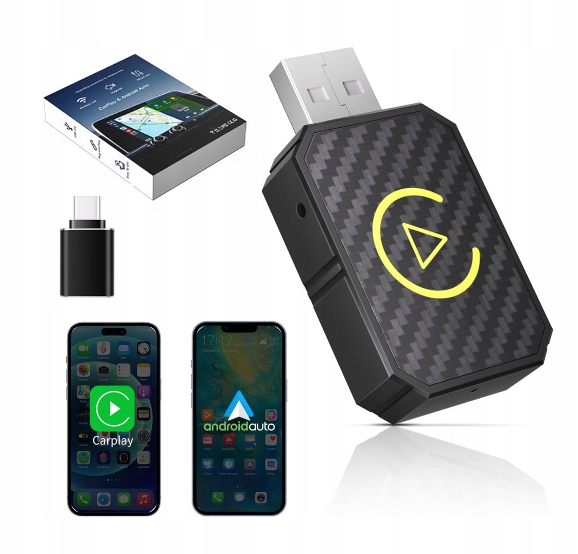 Bezprzewodowy adapter CarPlay 2w1 Android Auto Plug and Play Mini Car ...