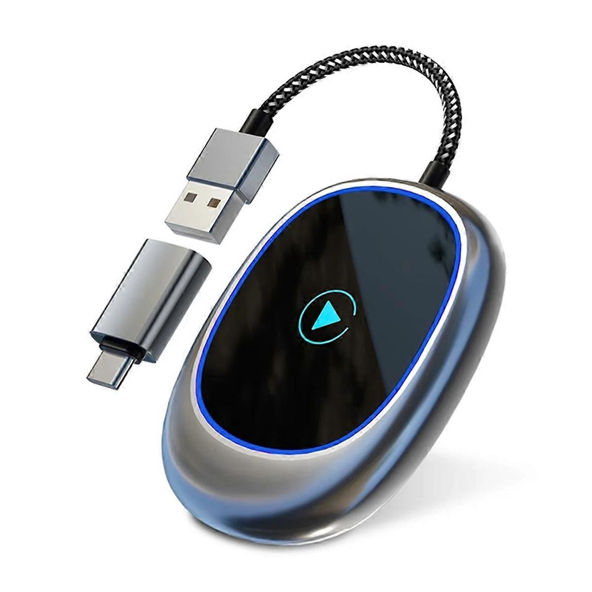 Bezprzewodowy adapter CarPlay z Androidem, samochodowy klucz sprzętowy ...