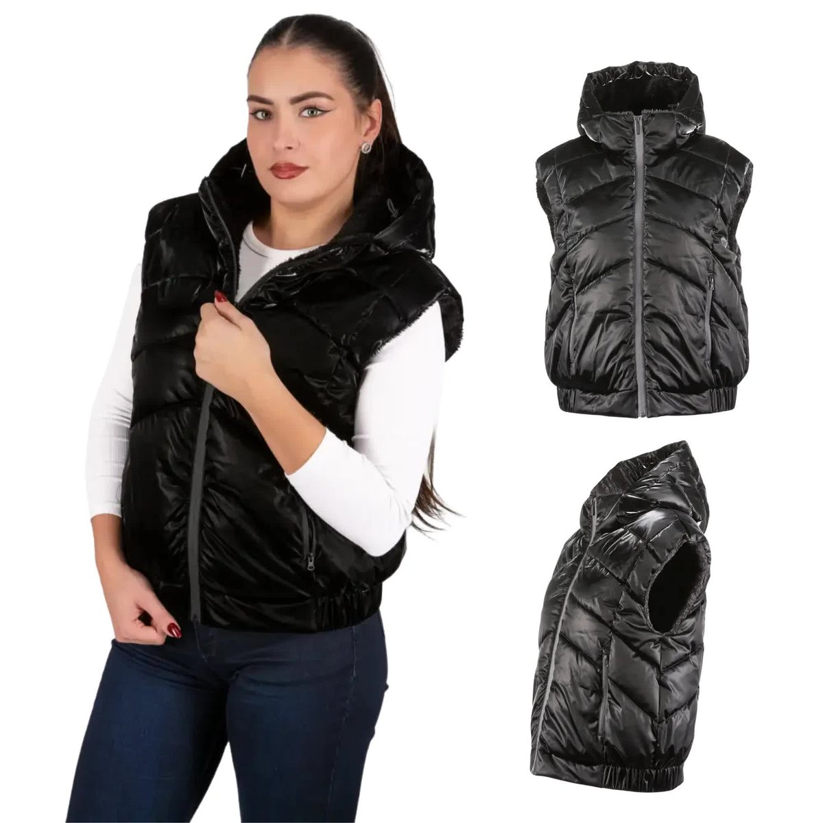 Bezrękawnik damski z kapturem ocieplany MONTE VULTURE Captain Mike XXL ...