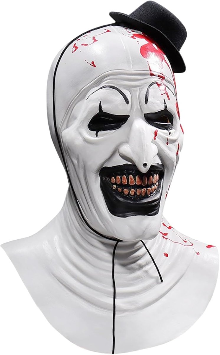 Biała Maska Klauna Horror Kostium Terrifier Straszna Realistyczna ...