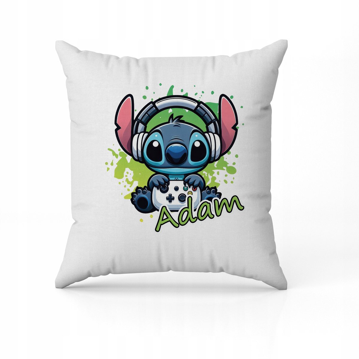 Biała Poduszka Świąteczna Z Nadrukiem PRZENT STICH GAMER + IMIĘ - Atram ...