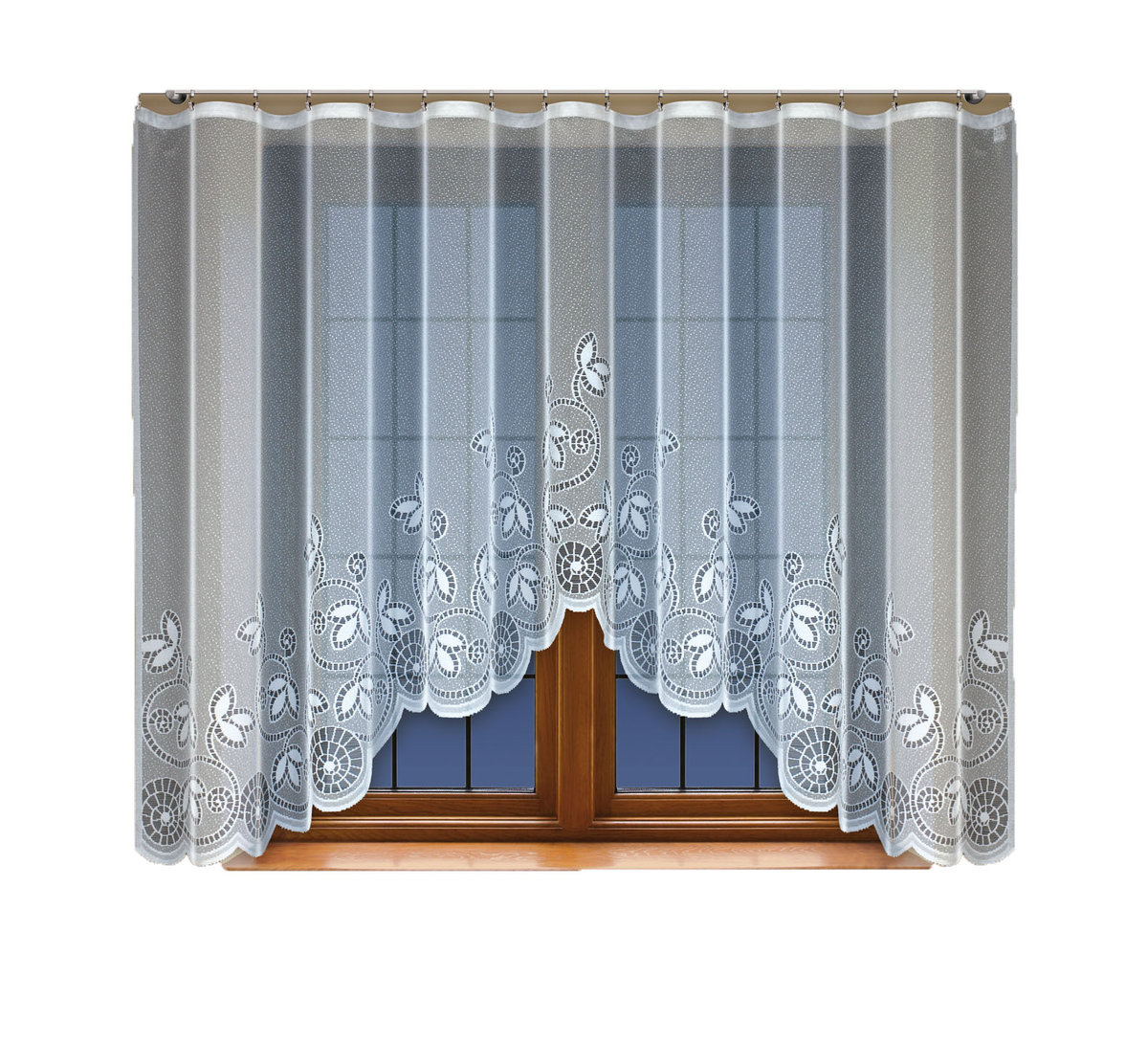 Biała żakardowa firanka z taśmą 242561 150 x 400cm MONDOMI - MONDOMI ...