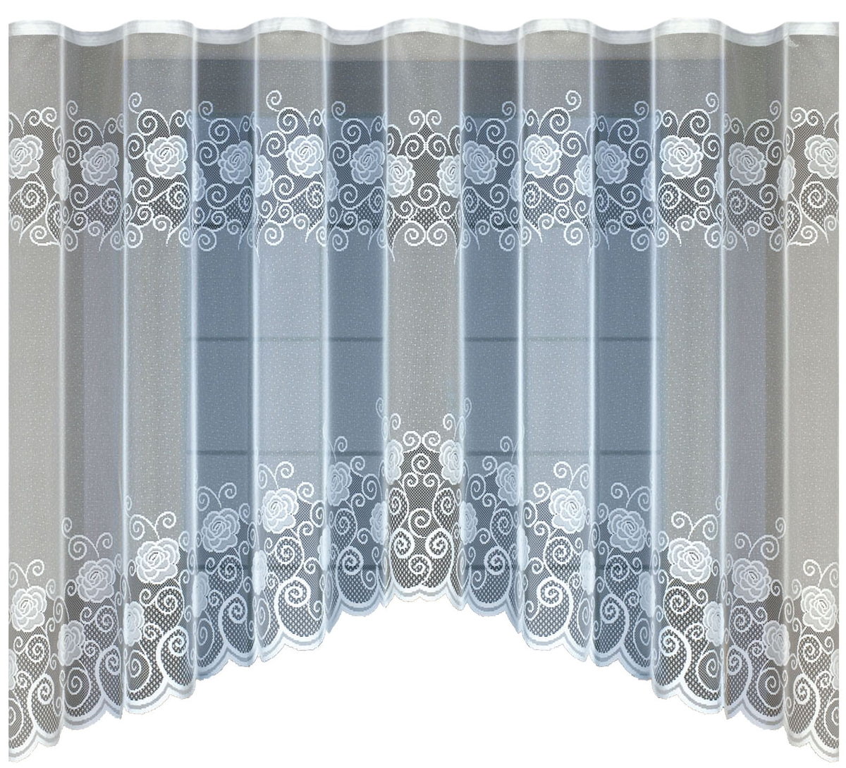Biała żakardowa firanka z taśmą 243840 180 x 300cm MONDOMI - MONDOMI ...