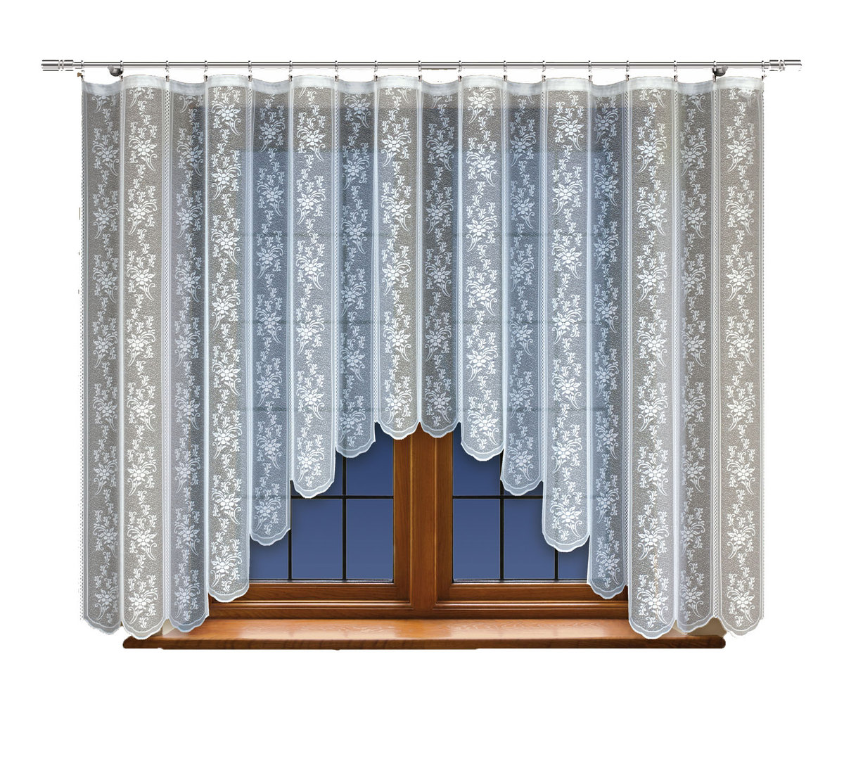 Biała żakardowa firanka z taśmą 248920 140X310 cm MONDOMI - MONDOMI ...