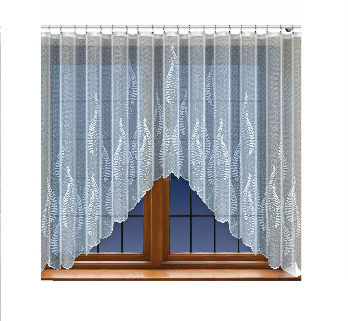 Biała żakardowa firanka z taśmą 248930 150 x 300cm MONDOMI - MONDOMI ...
