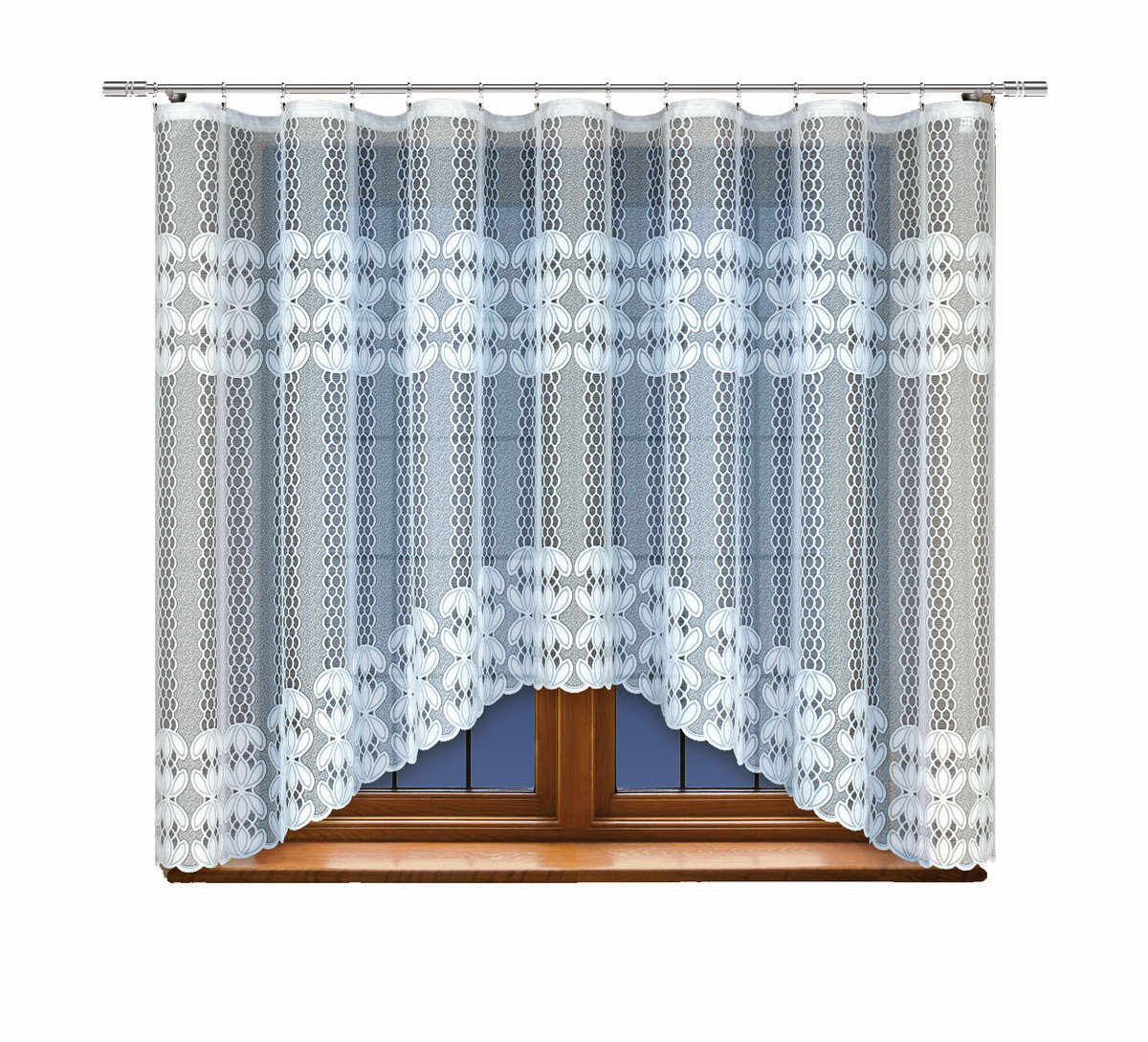 Biała żakardowa firanka z taśmą 249391 160 x 400cm MONDOMI - MONDOMI ...