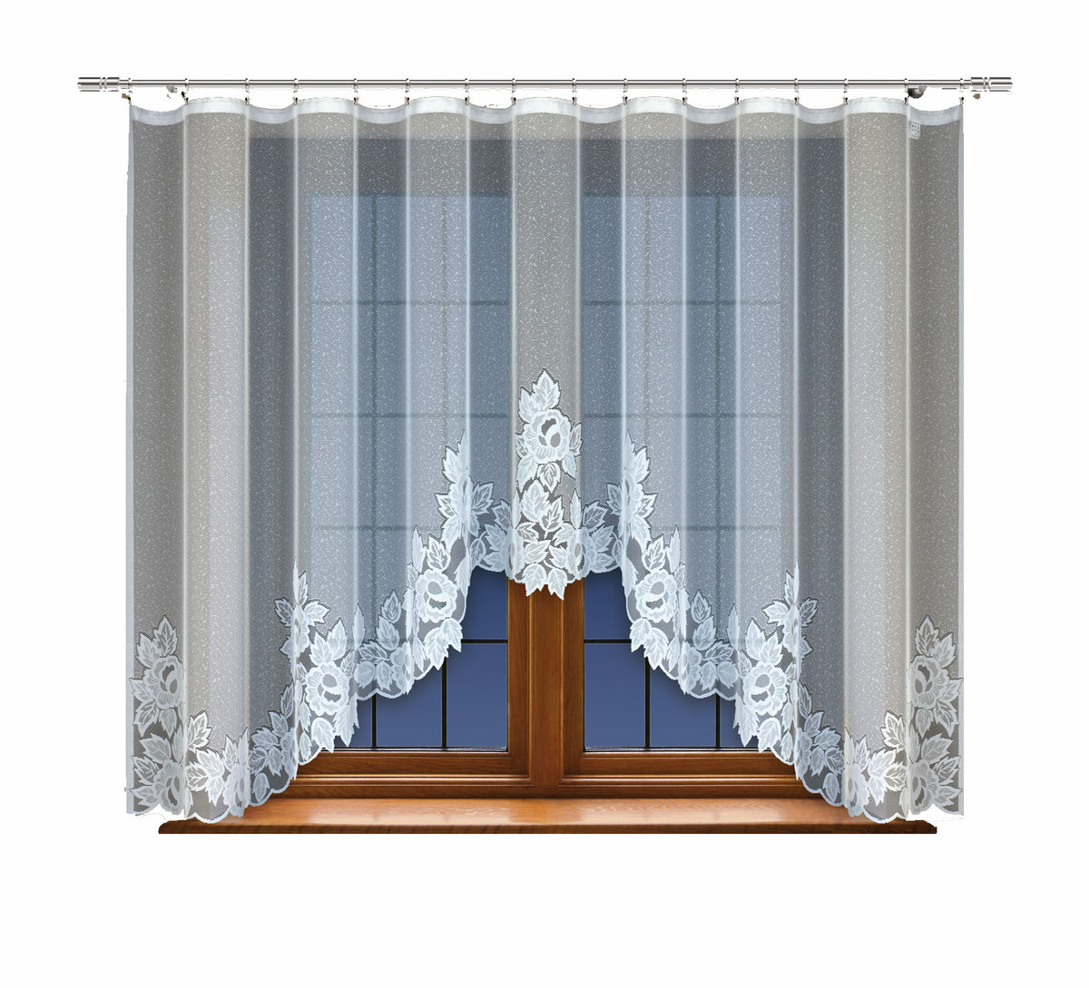 Biała żakardowa firanka z taśmą 249901 120 x 400cm MONDOMI - Mondomi ...