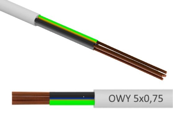 BIAŁA ZAMEL Przewód Kabel OWY 5x0,75 linka elastyczna - ZAMEL | Sklep ...
