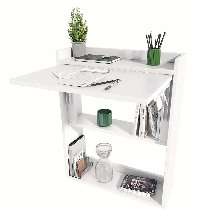 Białe małe składane biurko pod laptopa - Vatos - Elior | Sklep EMPIK.COM