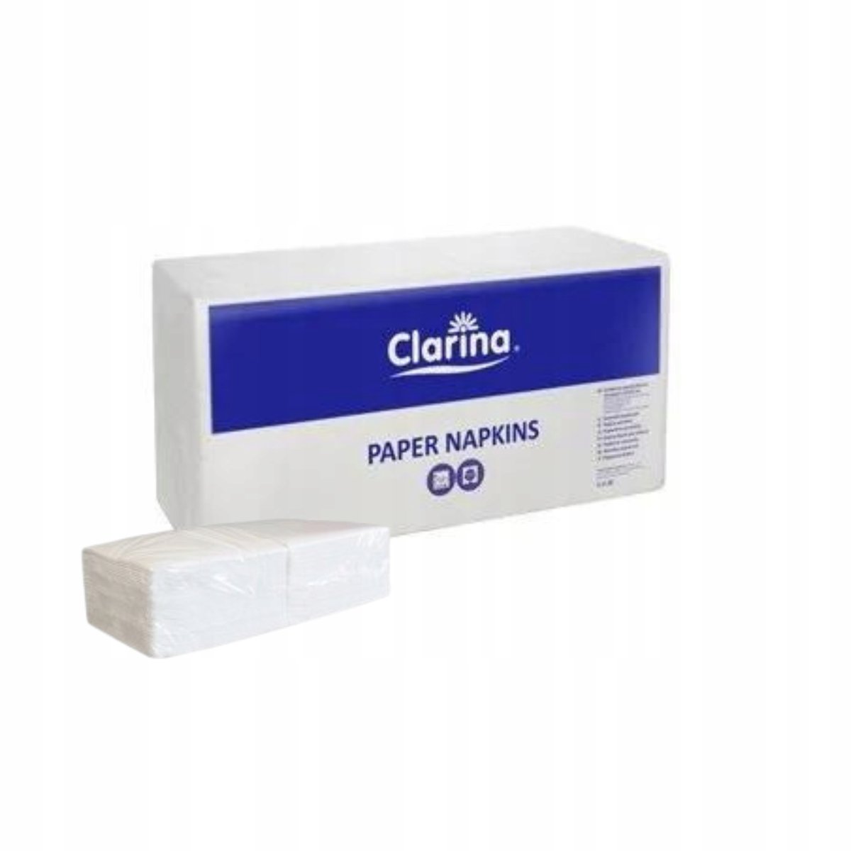 Białe Serwetki składane celulozowe 2W Clarina 33x33 cm 250 szt ...