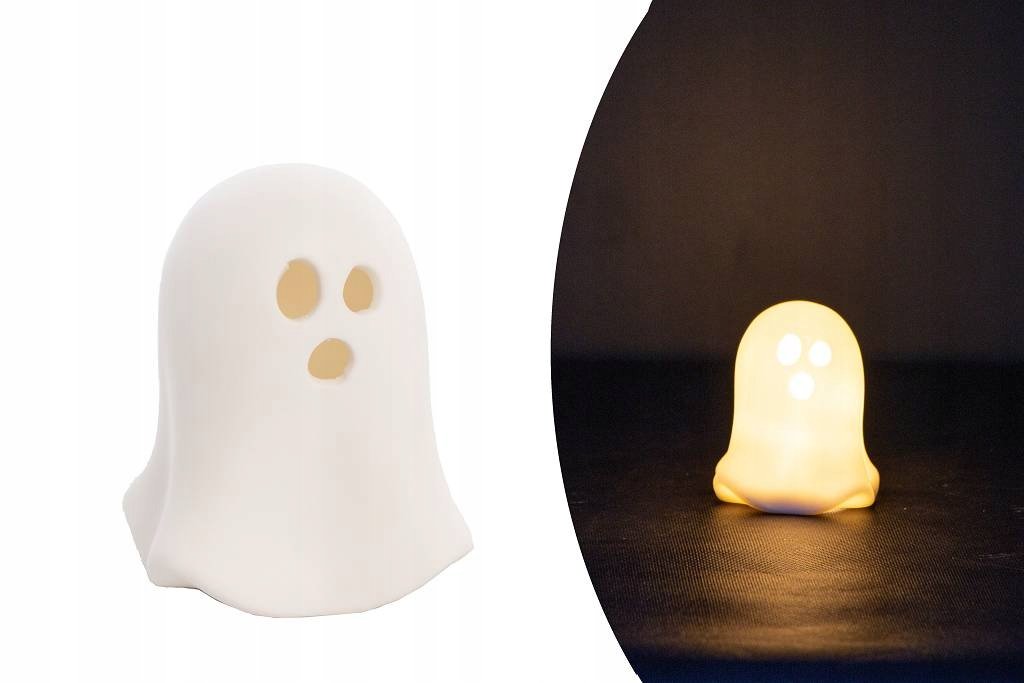 Biały Ceramiczny Duszek z Oświetleniem Led 10 Cm - PROJEKTDECOR.PL ...
