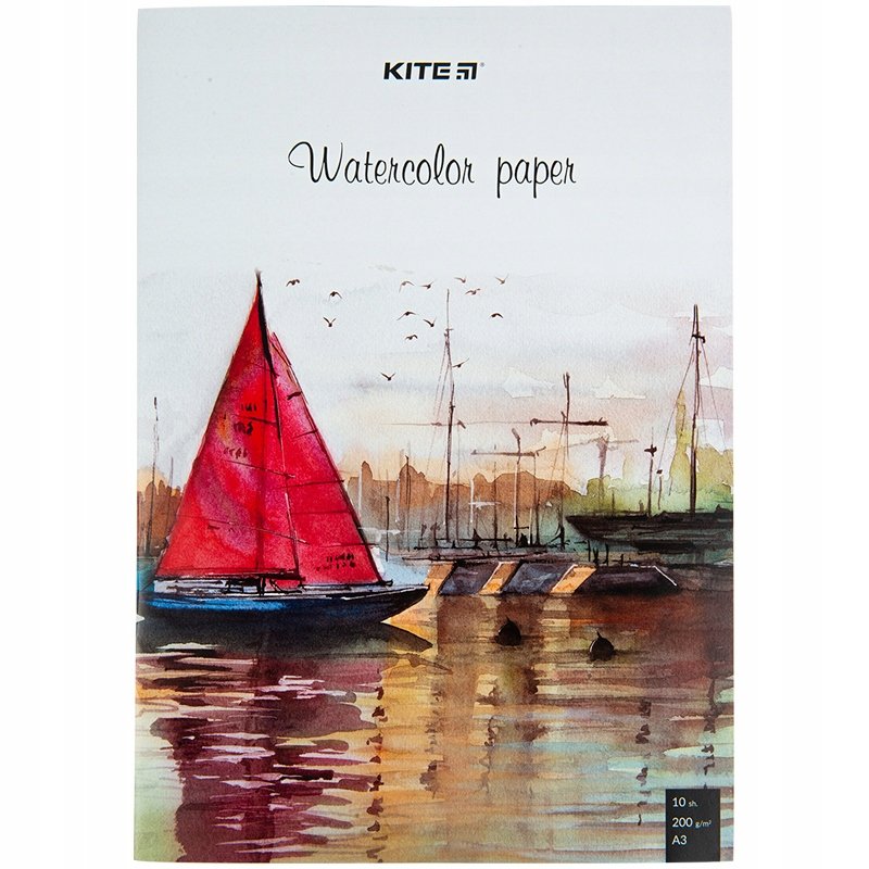 Biały papier dla akwarel gwasz tempera Kite А3 w teczce K23-268 - KITE ...