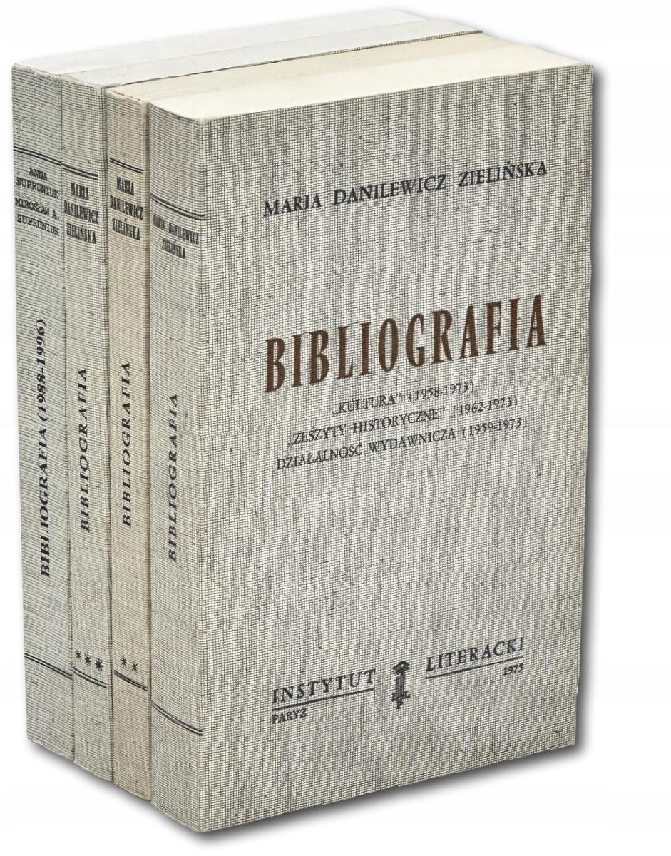 Bibliografia - Maria Danilewicz Zielińska [Instytut Literacki] 4 tomy ...