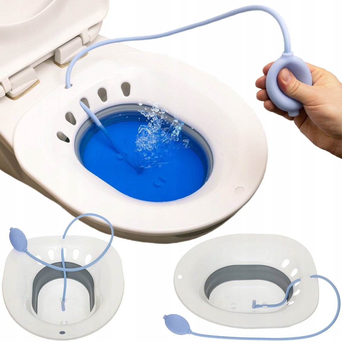 BIDET sanitarny Nakładka na Sedes Toaletę z Pompką Pomoc przy ...