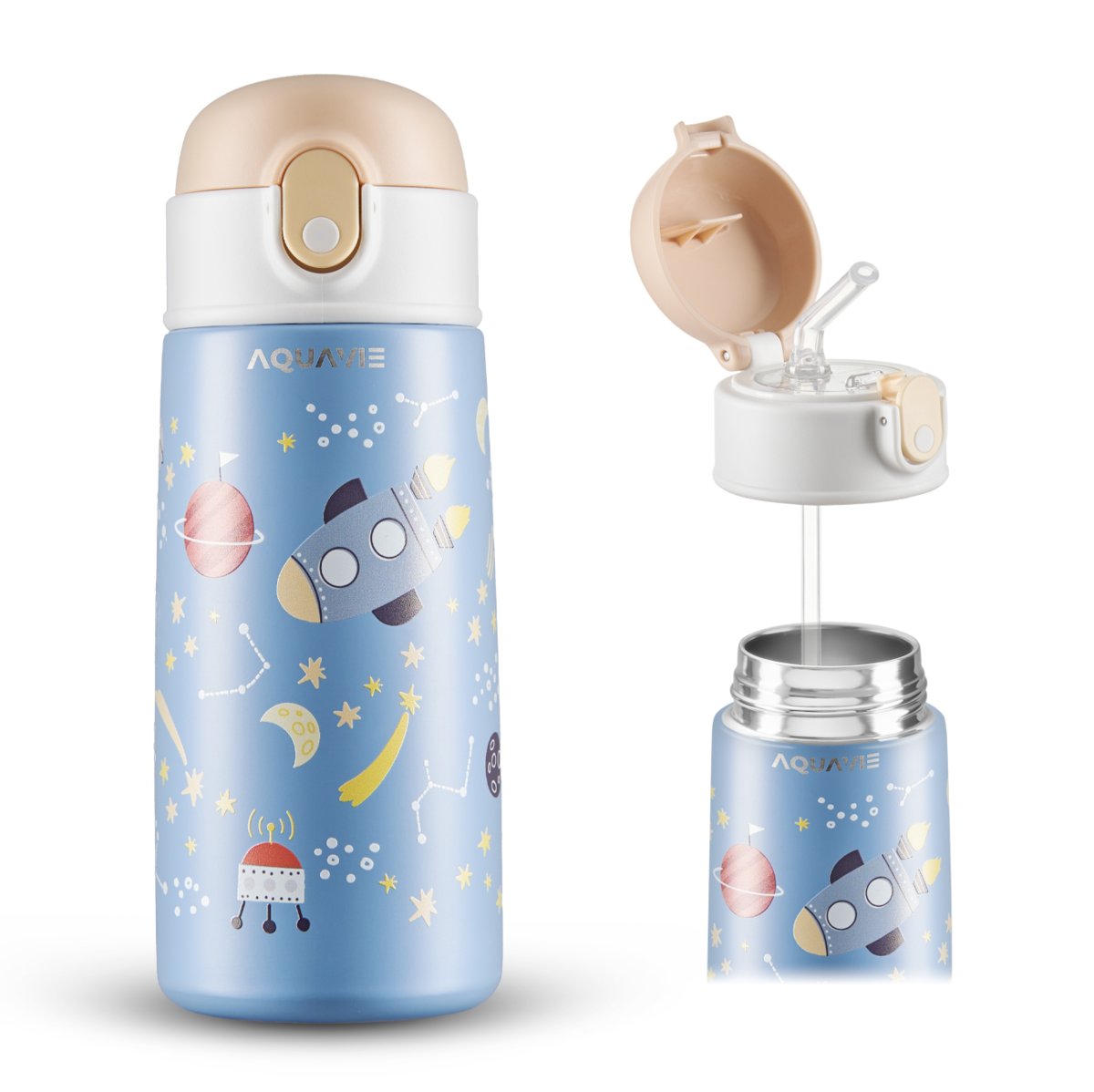 Bidon termiczny kubek termiczny termos dla dzieci 500ml AQUAVIE Termobutelka słomka - AQUAVIE ...