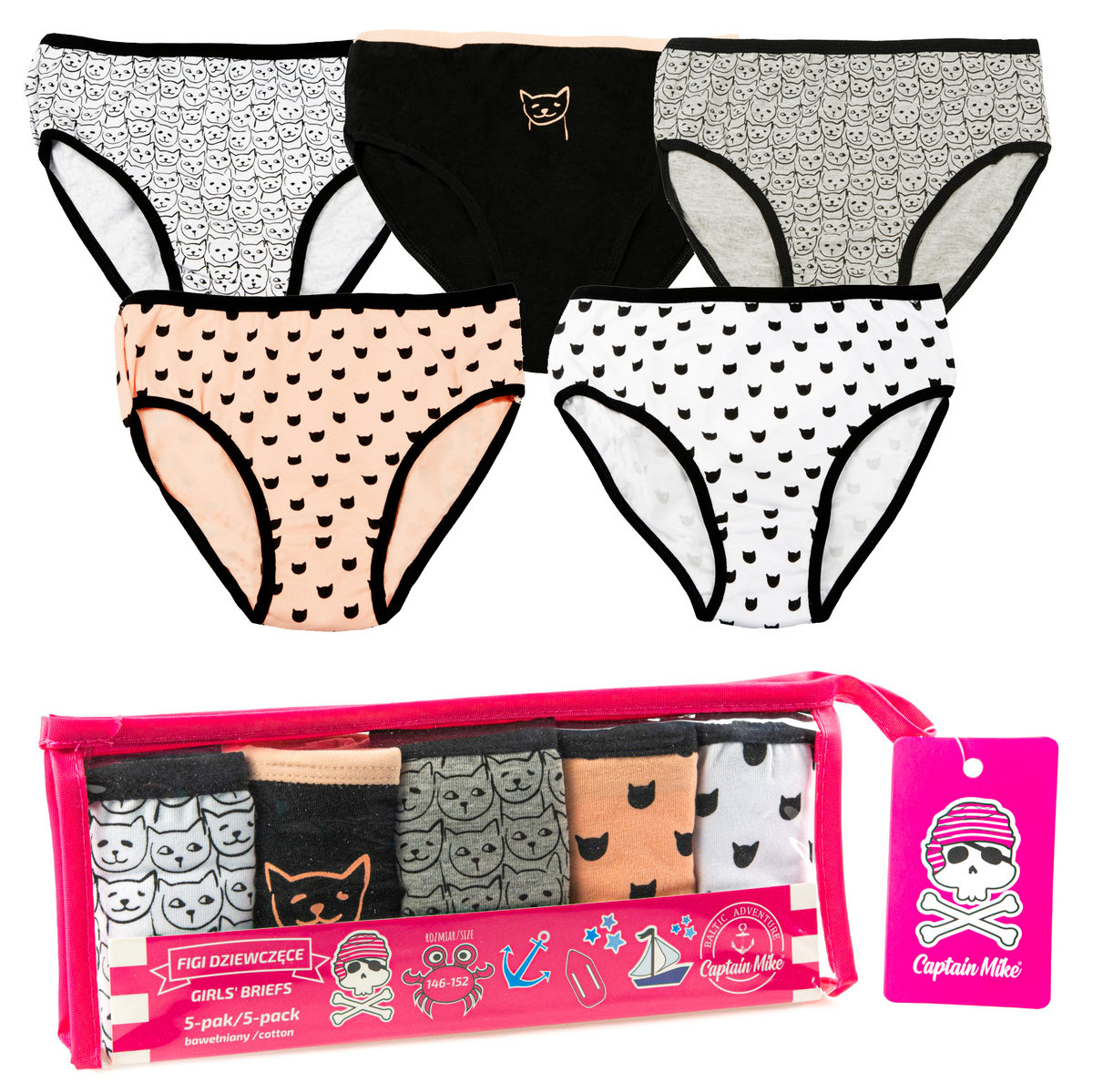 Bielizna dziewczęca Captain Mike 5 pack mix, rozmiar 158/164 - Captain ...