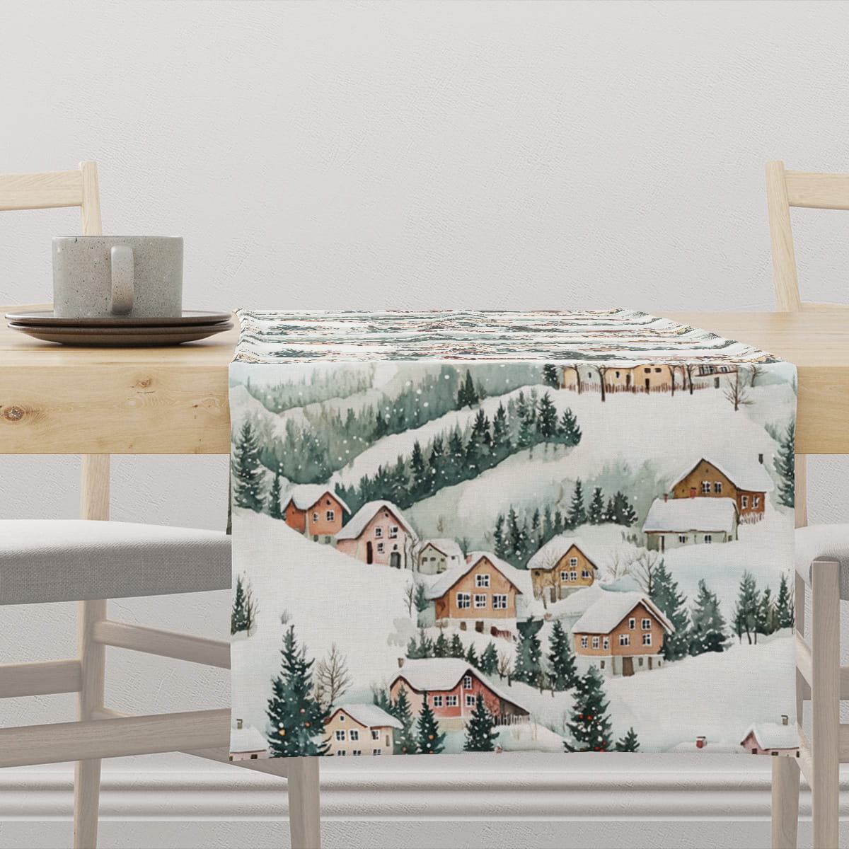Bieżnik WINTER wzór BN78 | Zimowe domki 40 x 260 cm - Decordruk | Sklep ...