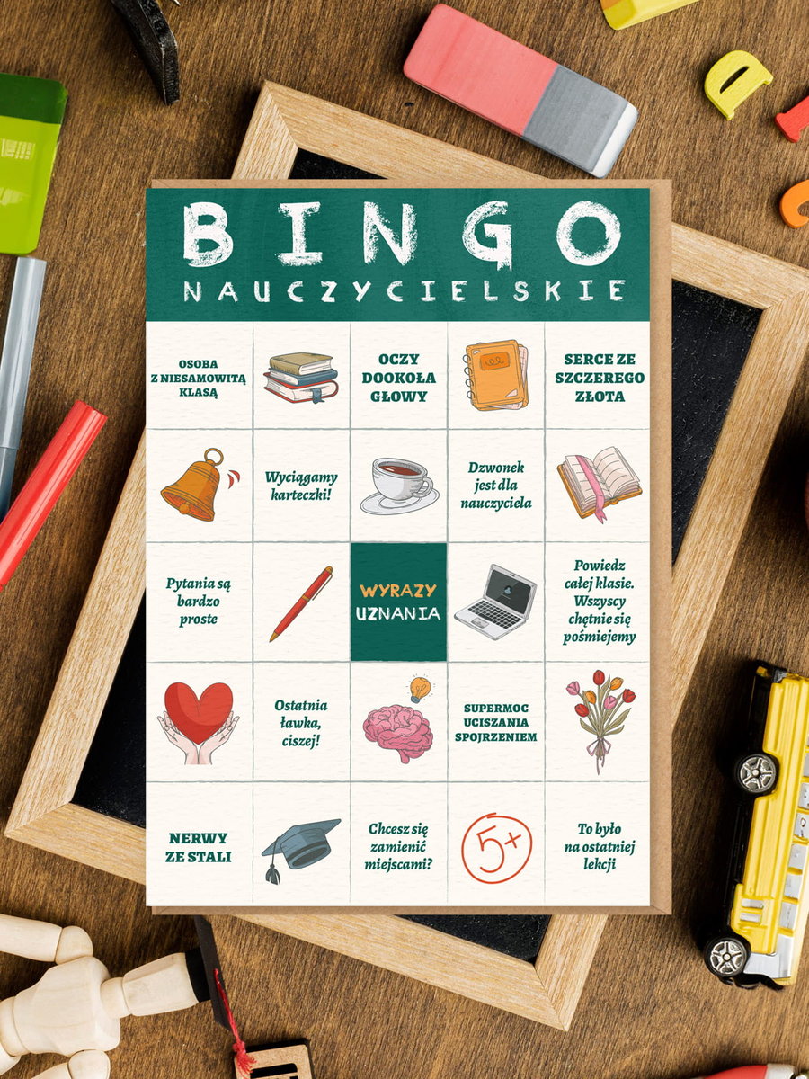 Bingo Dla Nauczyciela / Kartka Okolicznościowa - Nadwyraz.com | Sklep ...