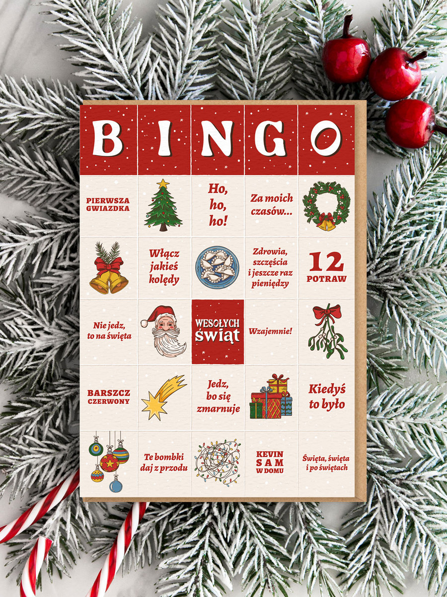 BINGO ŚWIĄTECZNE / kartka bożonarodzeniowa - THE ART FILE | Sklep EMPIK.COM