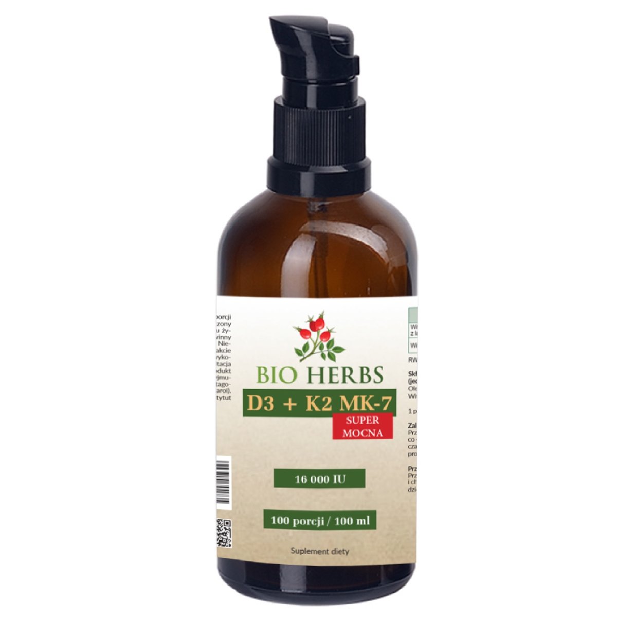 Bio Herbs, 16 000iu Witaminy D3 W Porcji + K2 Mk-7, 100ml | Sklep EMPIK.COM