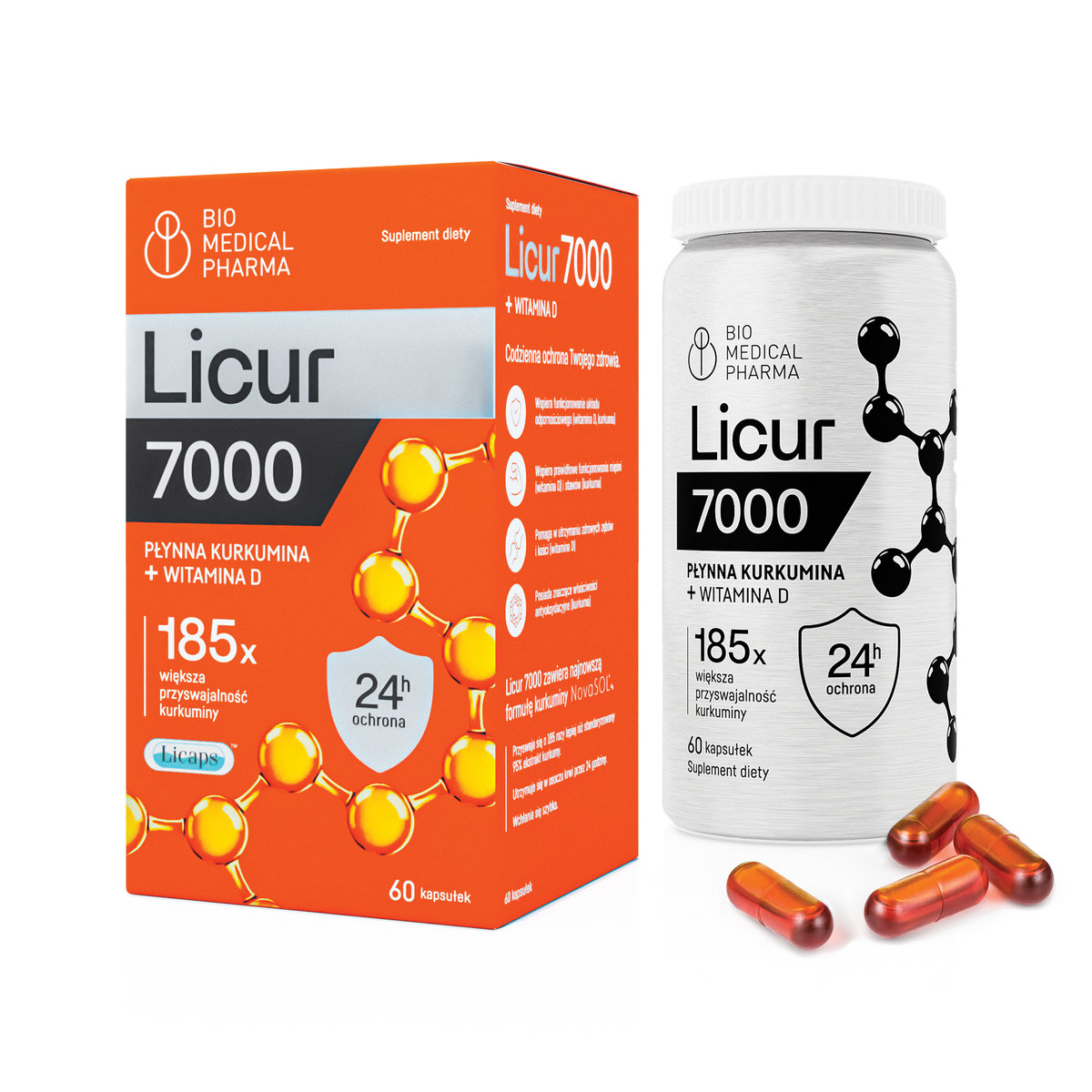 Bio Medical Pharma , Licur7000 + wit. D , 60 kaps | Sklep EMPIK.COM