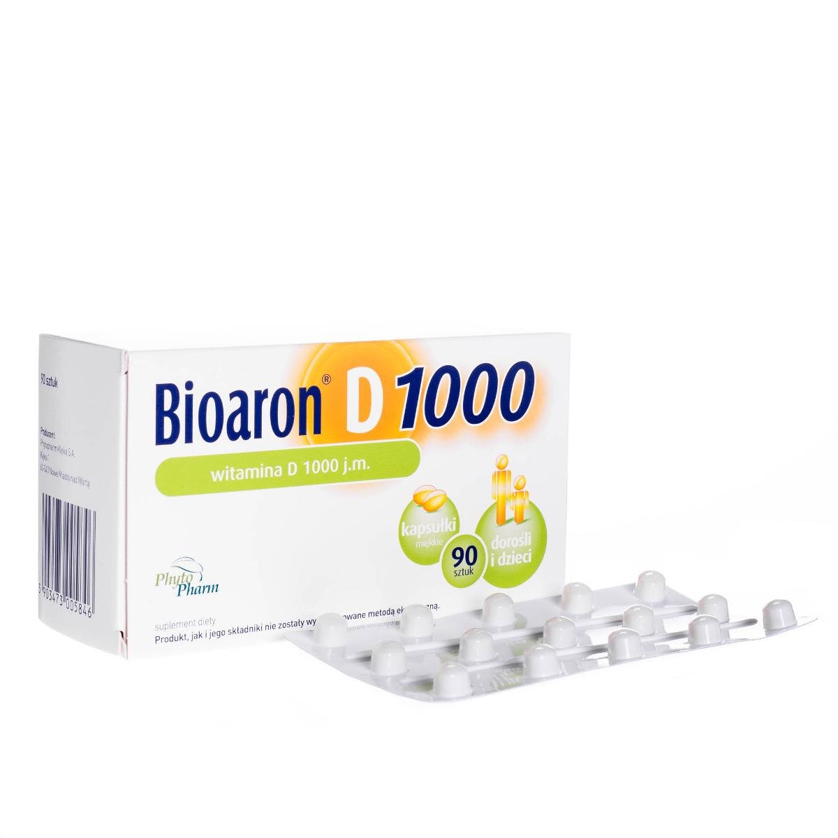 Bioaron Witamina D 1000 J.M., Kapsułki, 90 szt. | Sklep EMPIK.COM