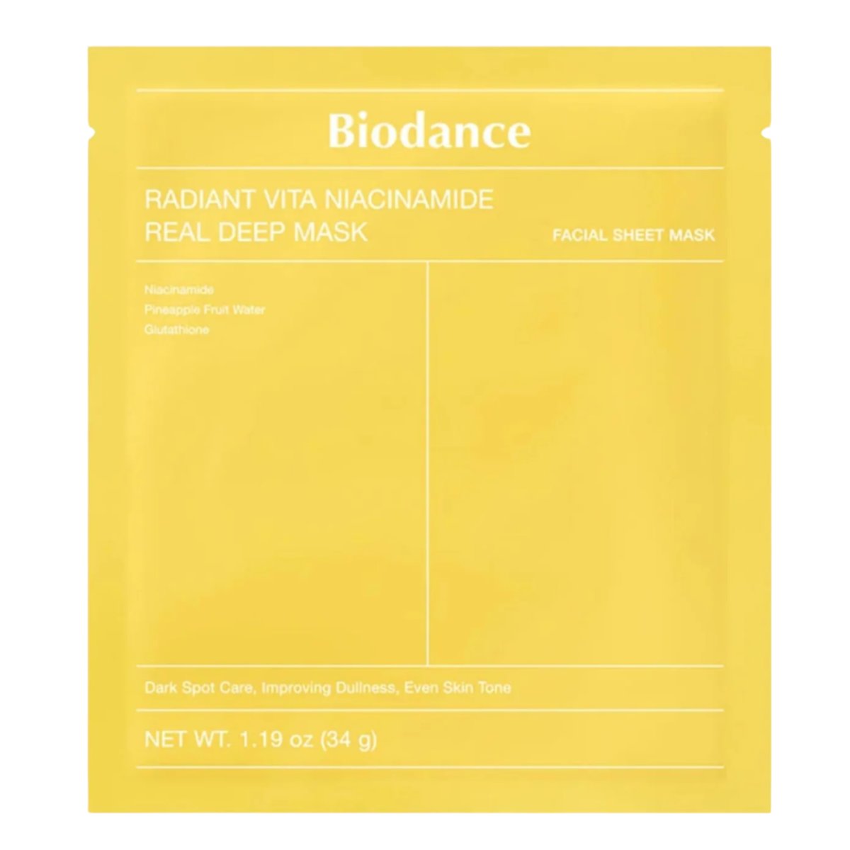 Biodance Radiant Vita Niacinamide Real Deep Mask Maska w Płachcie 34g ...