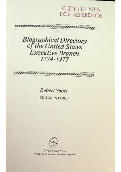 Biographical Directory of the United States Executive Branch 1974 ...