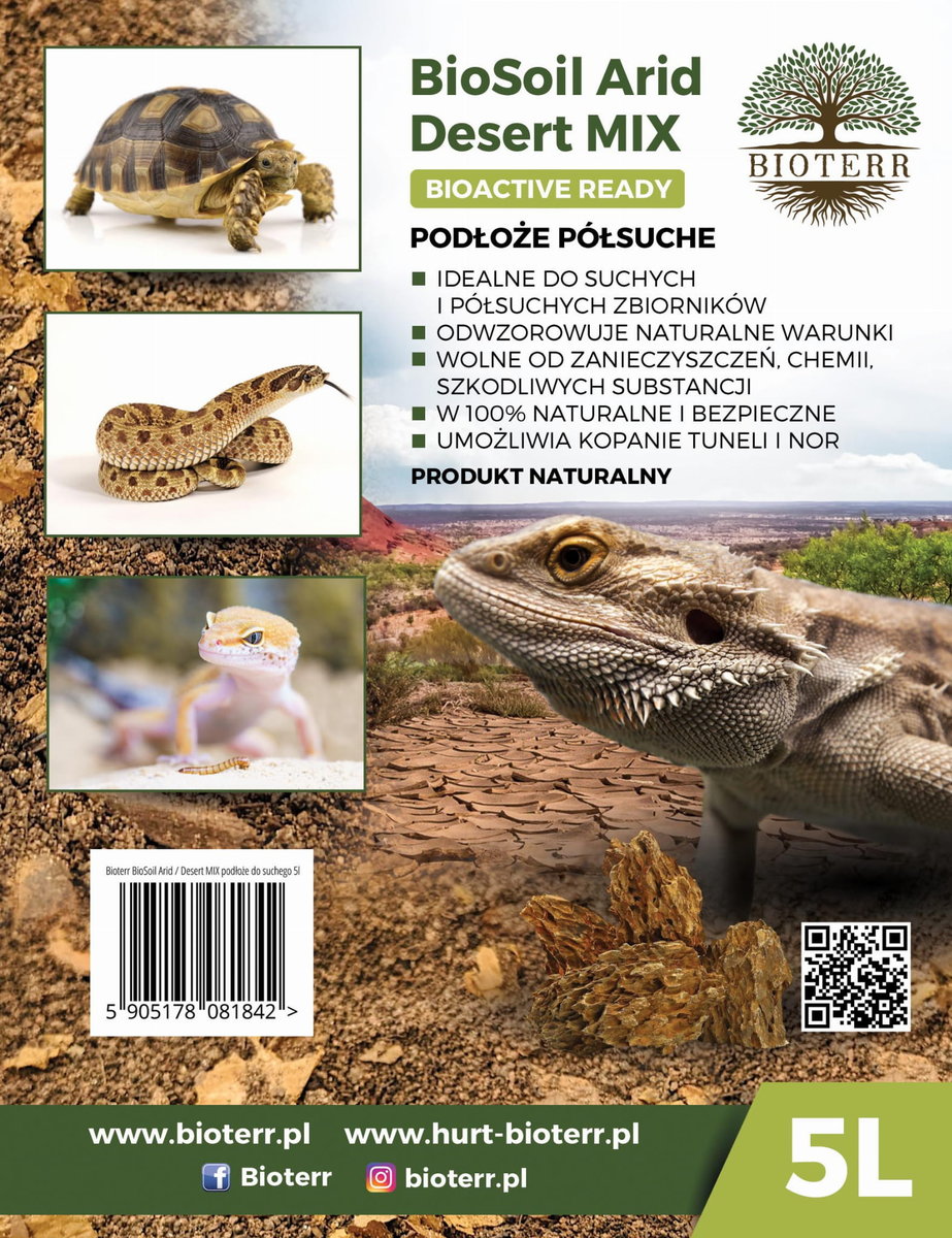 Biosoil Arid Desert Mix 5L Podłoże Do Terrarium Półsuchego Dla Agamy ...