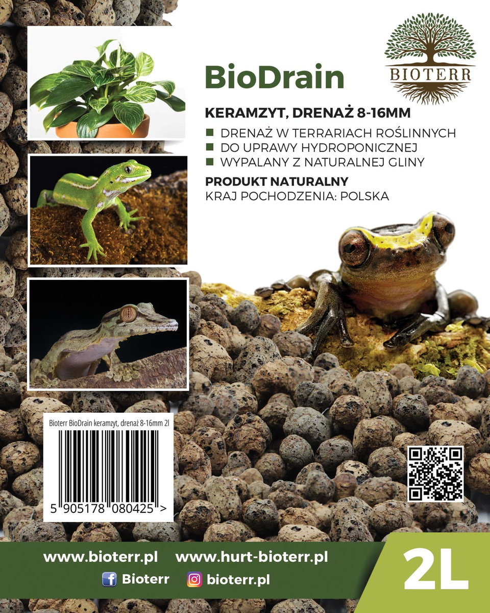 Bioterr Biodrain Keramzyt, Drenaż 8-16Mm 2L - Inny producent | Sklep EMPIK.COM
