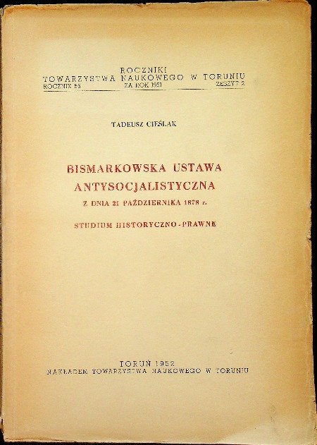 Bismarckowska ustawa antysocjalistyczna - W opisie | Książka w Empik