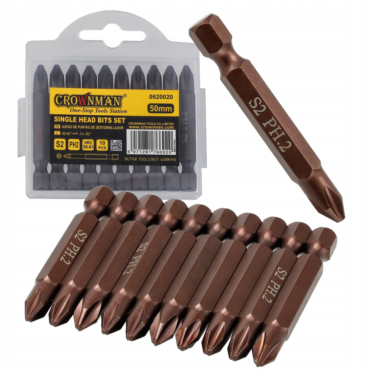 Bit Bity PH2 50mm Pojedyncze Zestaw Bitów 10 sztuk Końcówki Wysoka Trwałość - Crownman | Sklep ...