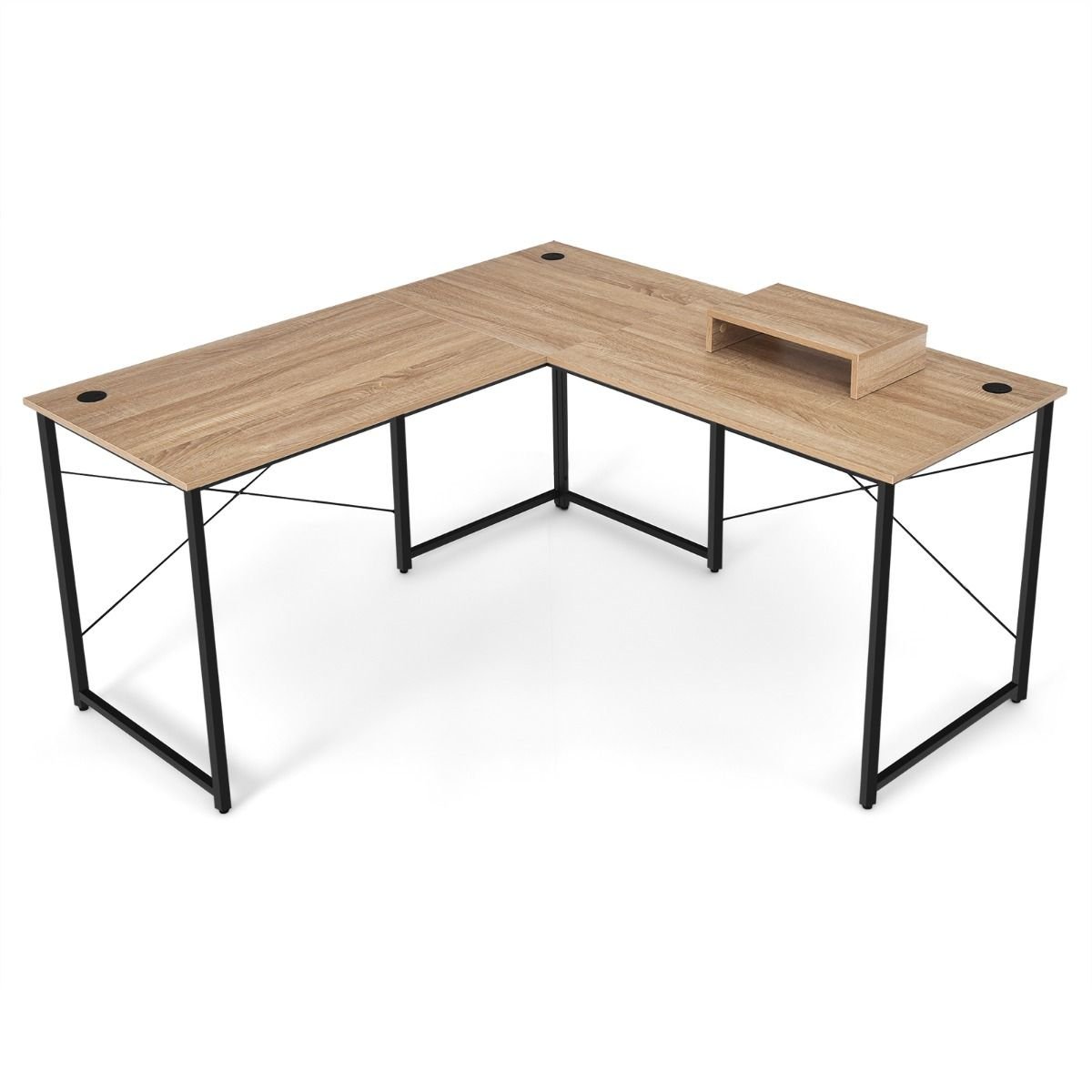Biurko narożne Biurko komputerowe kątowe 150 x 150 x 74 cm - COSTWAY ...