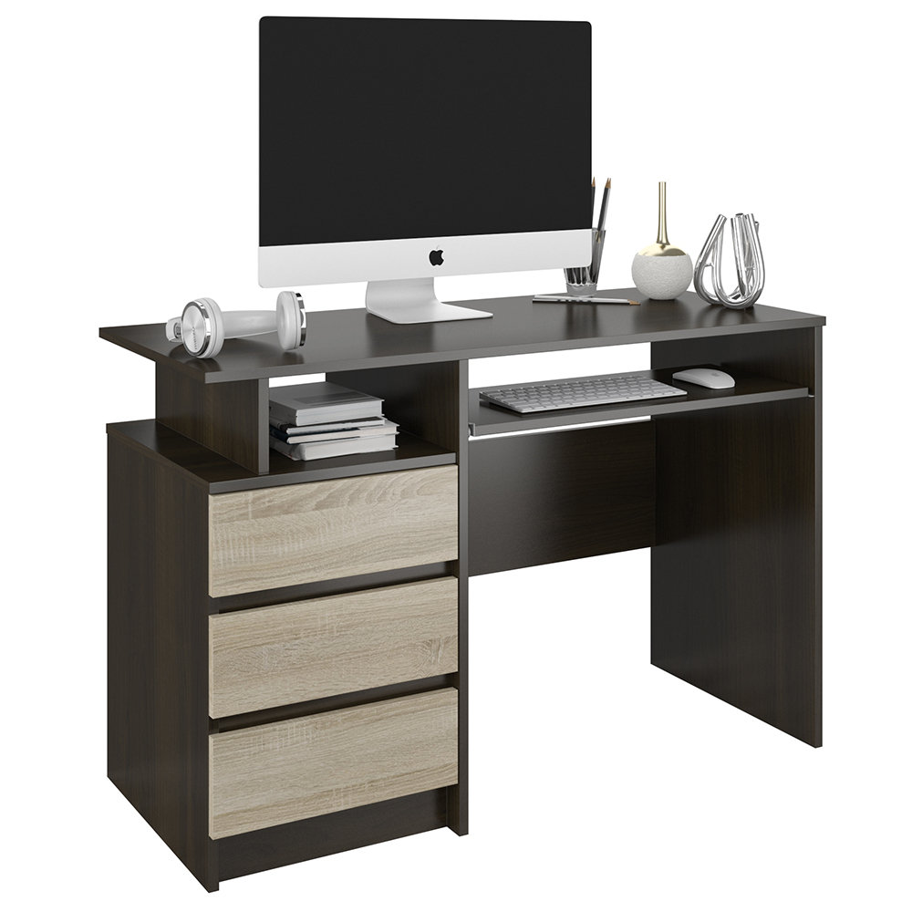 Biurko Prostokątny Mobene Modern 114 X 50 X 76 Cm Wenge Mix Sonoma ...