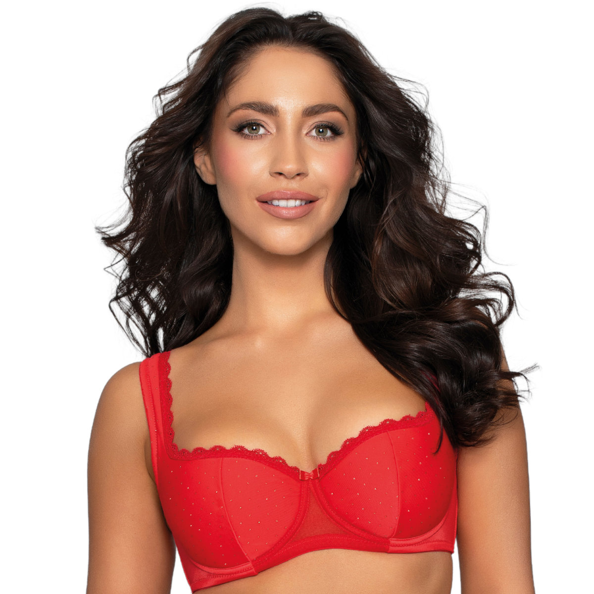 Biustonosz Balkonetka Usztywniany Stanik Szerokie Ramiączka Czerwony 90B - Paripari | Moda Sklep ...