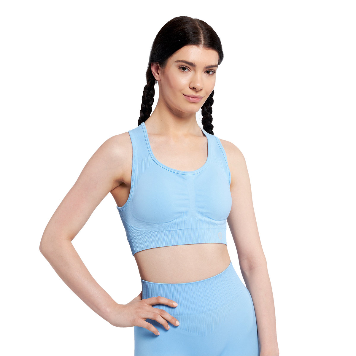 Biustonosz fitness Gym Glamour Push Up Baby Blue 406 L - Gym Glamour ...