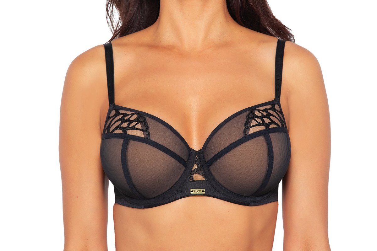 Biustonosz Full Cap AV 2058 czarny Maxi 100F - AVA | Moda Sklep EMPIK.COM