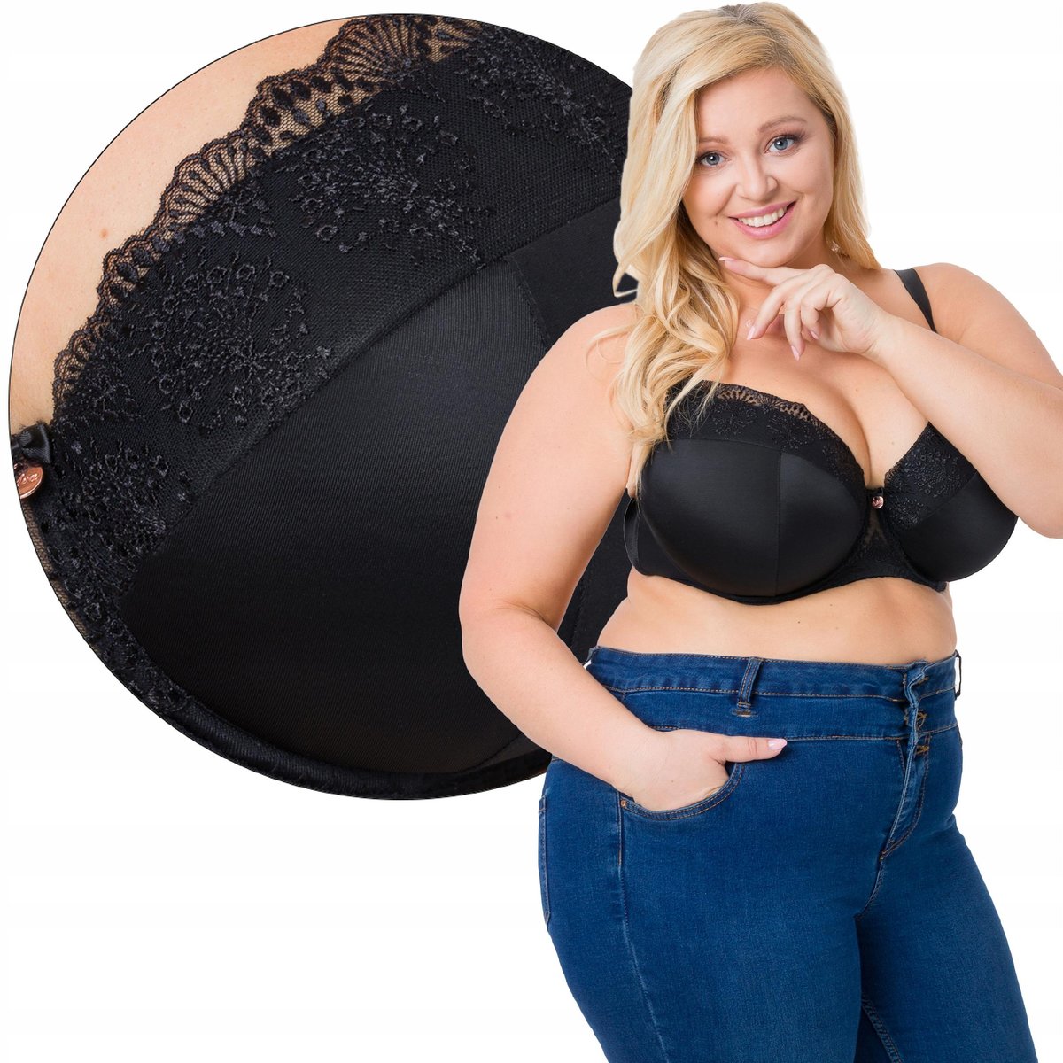 Biustonosz FULL-CUP AVA 1924 gładki czarny 80C - Inna marka | Moda Sklep EMPIK.COM