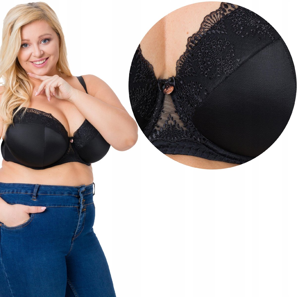 Biustonosz Full-Cup Ava 1924 Gładki Czarny 95D - Inna marka | Moda Sklep EMPIK.COM