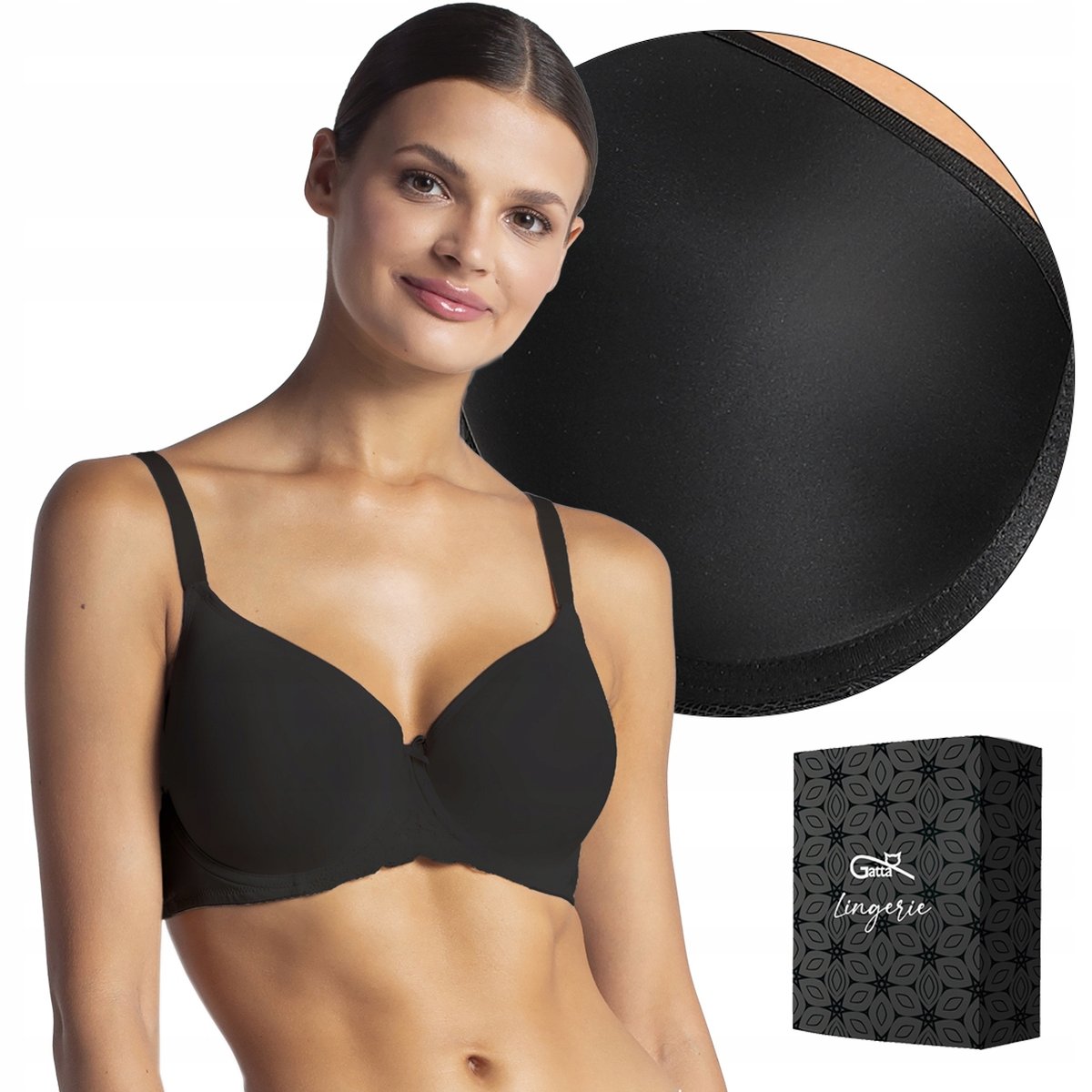 Biustonosz Full Cup Spacer Gatta Rose, Czarny 75H - Inna marka | Moda Sklep EMPIK.COM