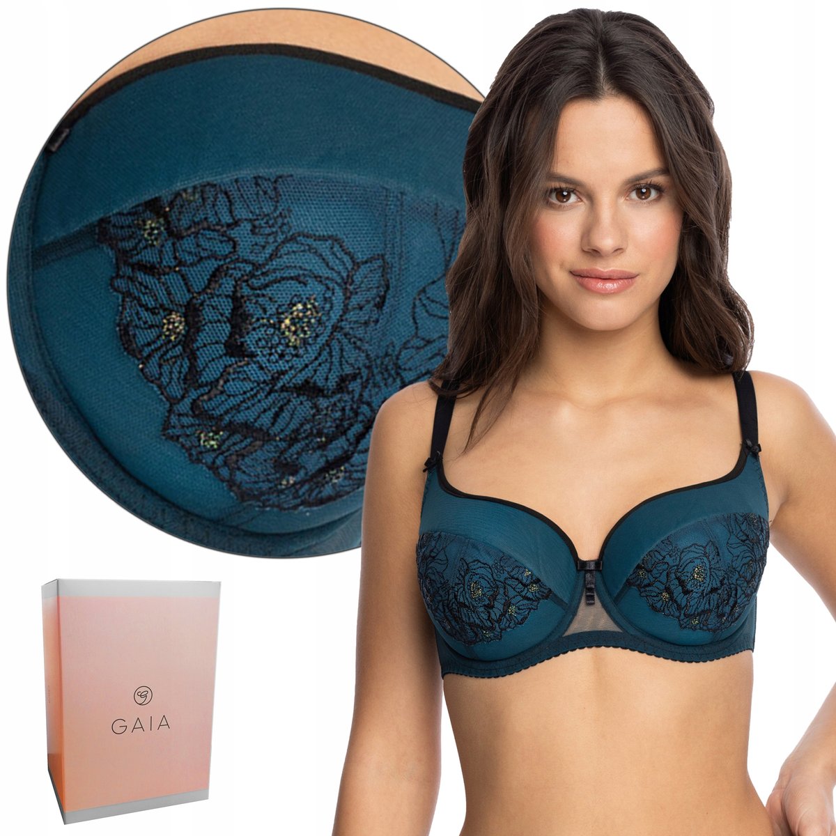 Biustonosz Gaia 1146 Melisa, Full-Cup, Turkus, 80C - GAIA | Moda Sklep EMPIK.COM