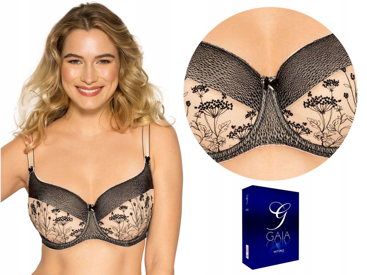 Biustonosz Gaia 946 Floriana, Kwiatowy Haft, 75I - GAIA | Moda Sklep EMPIK.COM