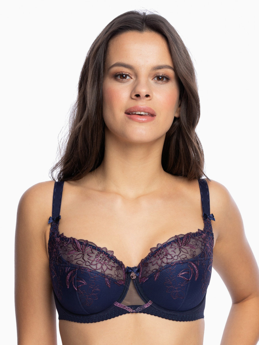 Biustonosz Gaia Semi-Soft Luna 1149 Półusztywniany Granatowy 65J - GAIA | Moda Sklep EMPIK.COM