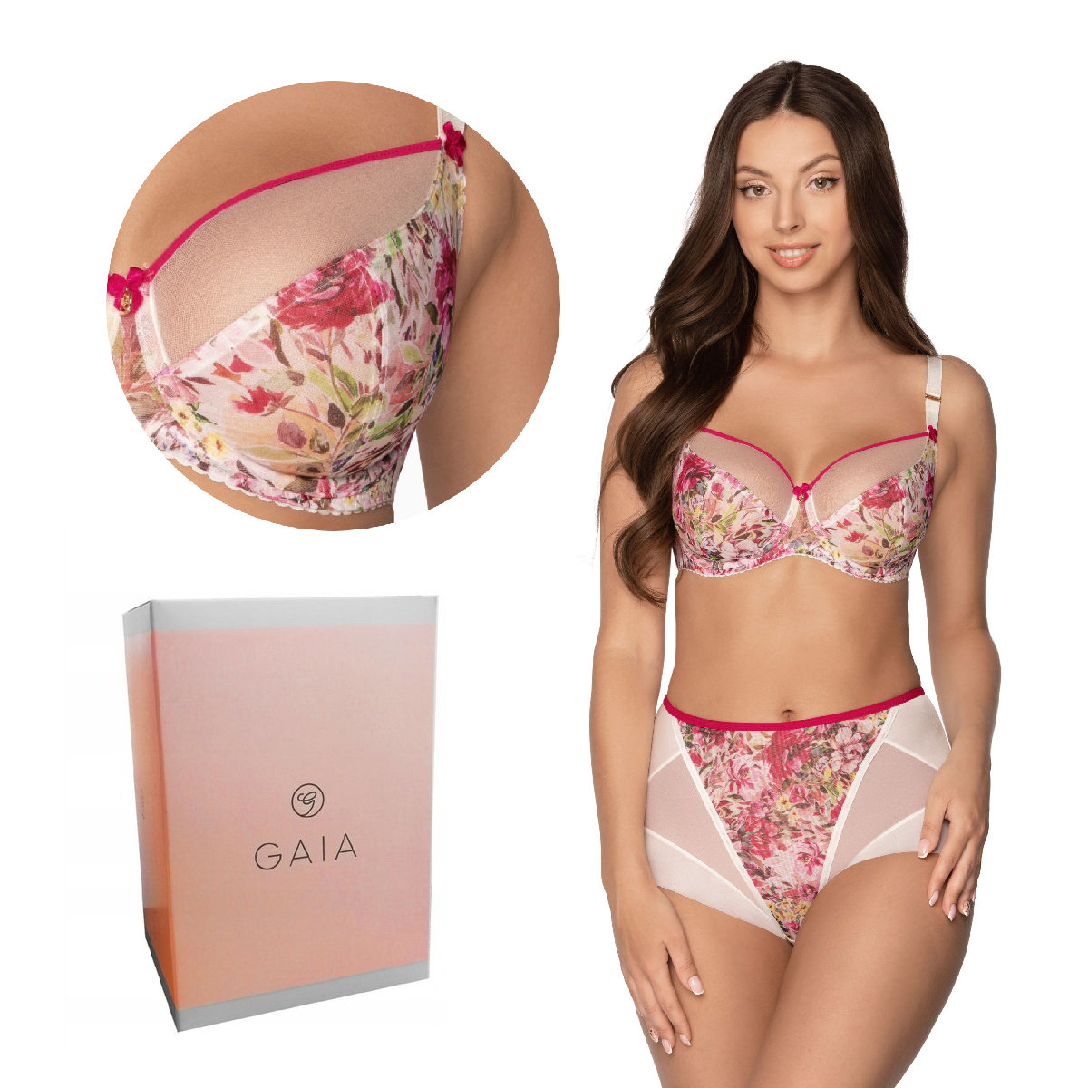Biustonosz GAIA Soft Giulia 1179 miękki ecru różowy 90J - GAIA | Moda Sklep EMPIK.COM