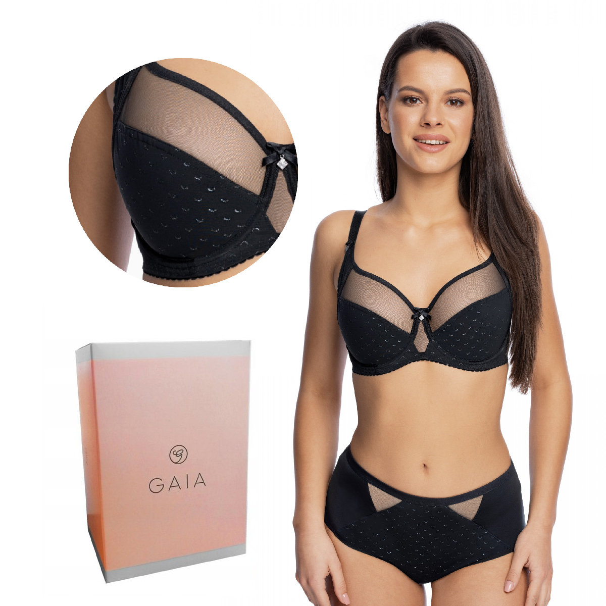 Biustonosz GAIA Soft Harmonia 1142 miękki czarny 70D - GAIA | Moda Sklep EMPIK.COM
