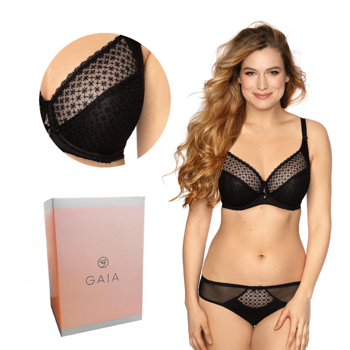 Biustonosz GAIA Soft Samira 874 miękki czarny 70D - GAIA | Moda Sklep EMPIK.COM