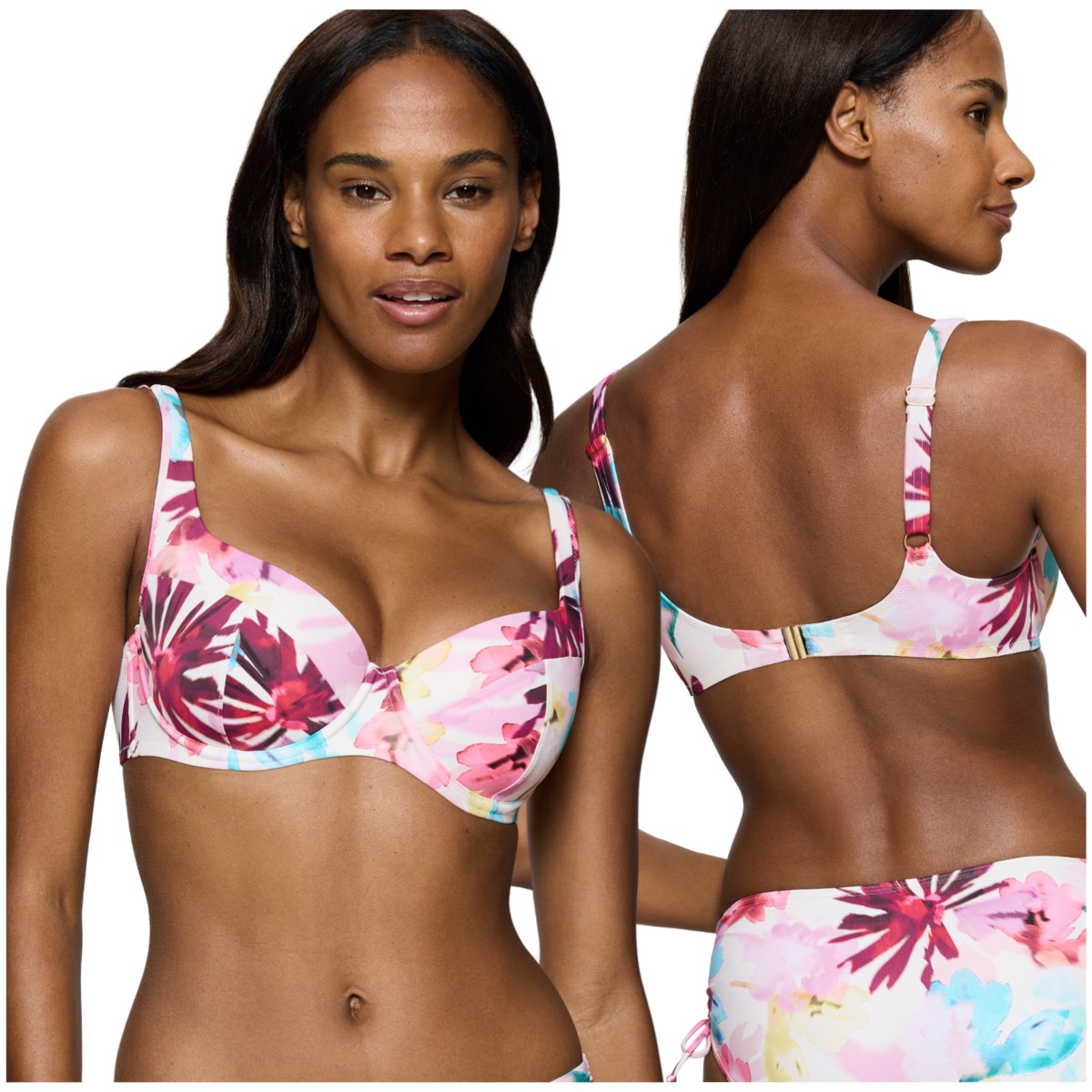 Biustonosz kąpielowy Triumph SUMMER FLEUR WP Biały w kwiaty - 40 C - Triumph | Moda Sklep EMPIK.COM