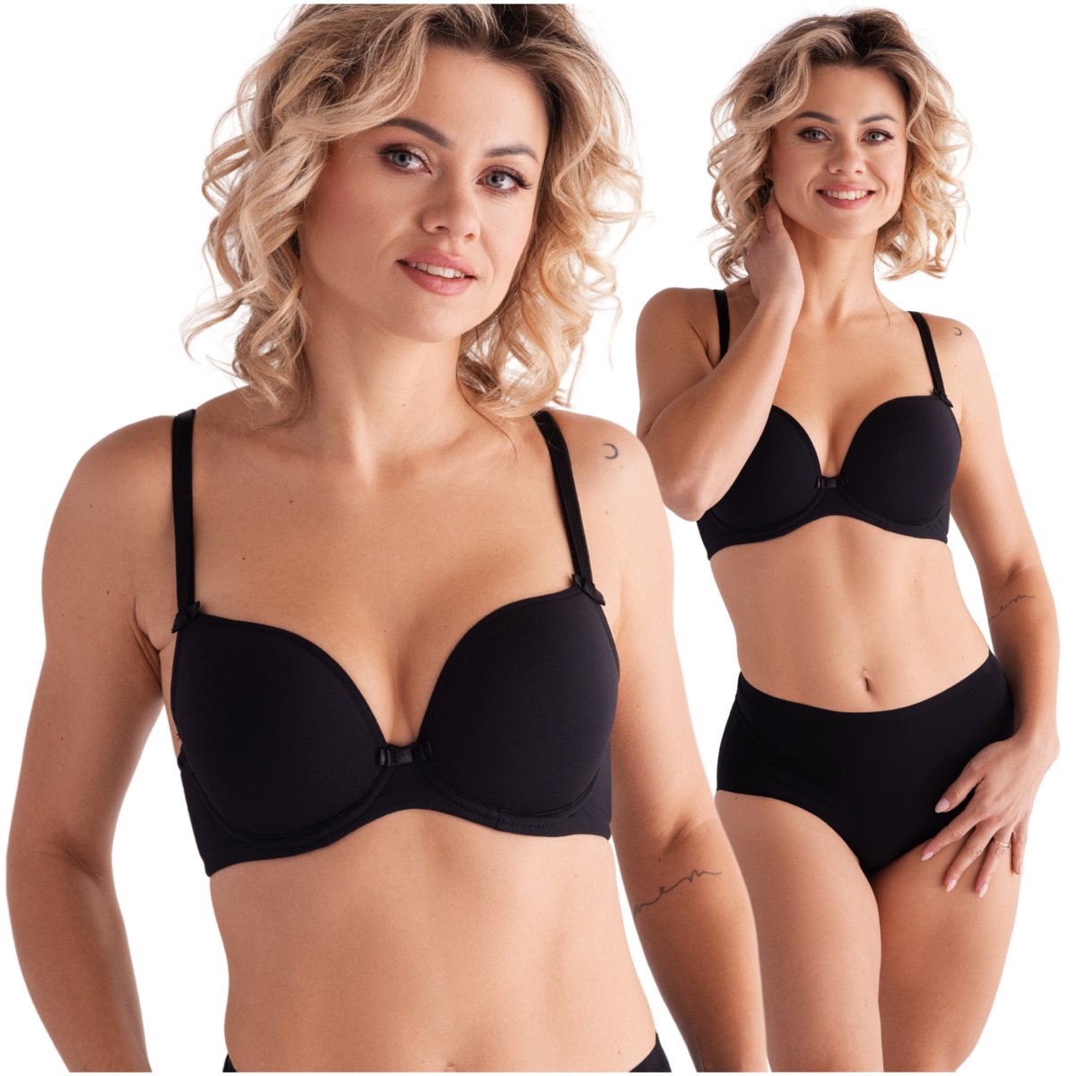 Biustonosz Lemax Leila usztywniany plunge czarny - 65H - Lemax | Moda Sklep EMPIK.COM