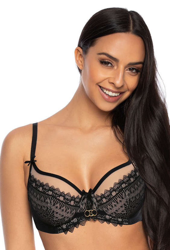 Biustonosz miękki czarno-beżowy Marion M-3539/2-65G - MAT Lingerie | Moda Sklep EMPIK.COM